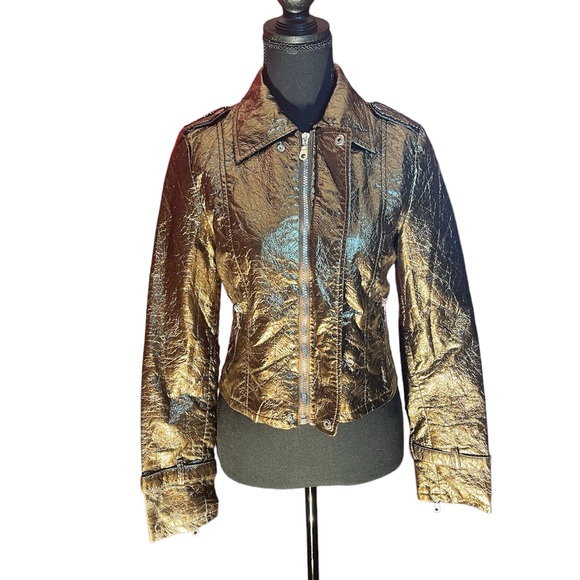 Jackets & Coats | Gorgeous Metallic Motorcycle Jacket | Poshmark